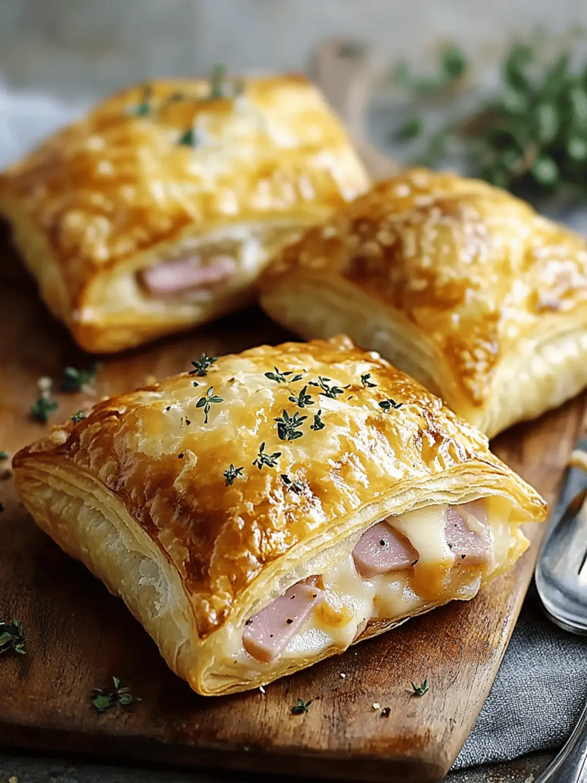 Ham and Cheese Puff Pastry Pockets Recipe for Quick Snack Bliss ...