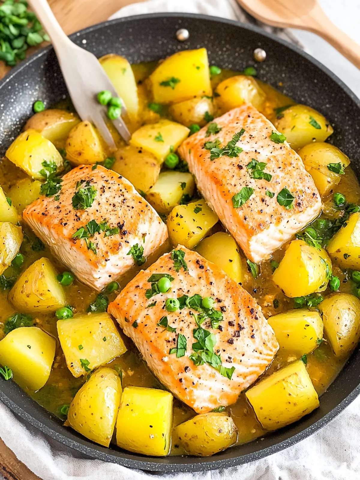 Spanish Salmon & Potatoes | Quick & Easy One-Pan Delight – Sandra Recipes