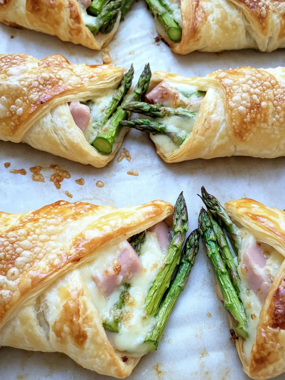 Delicious Puff Pastry Asparagus and Ham Wraps with Cheese