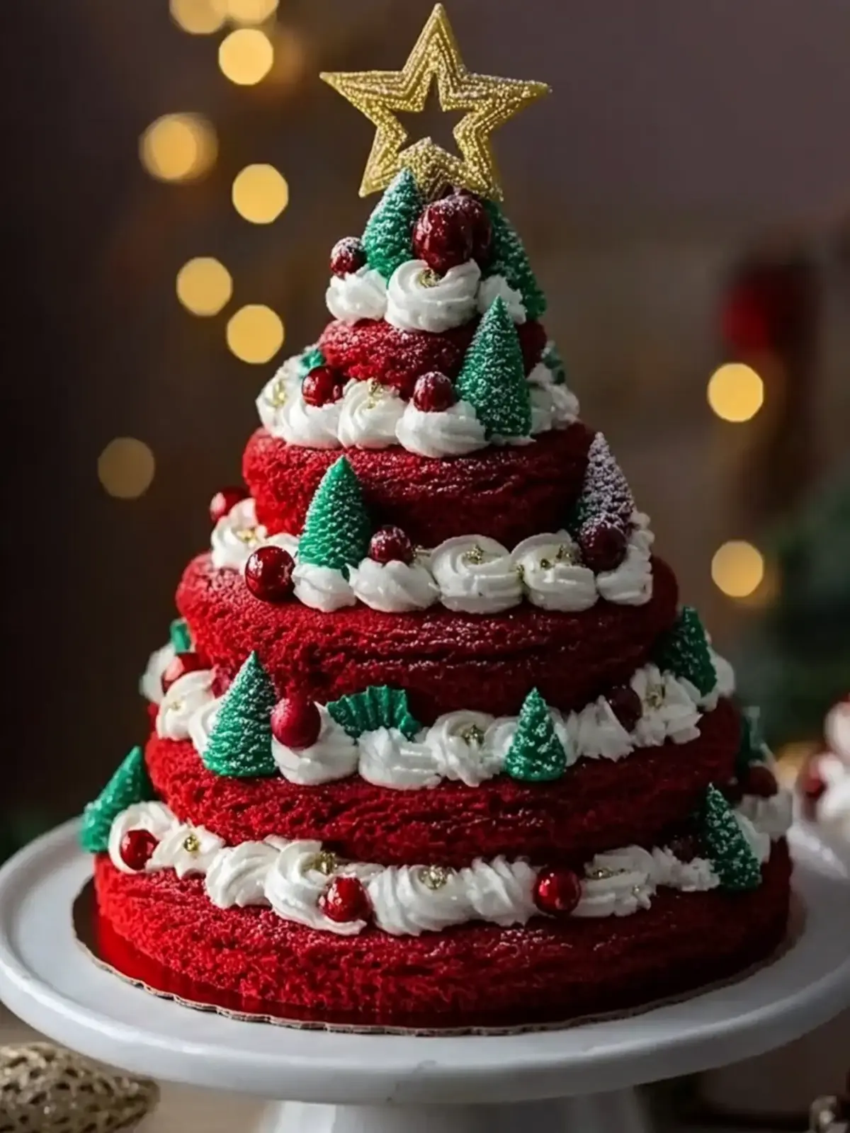 Festive Red Velvet Christmas Tree Cake That Wows Every Guest – Sandra ...