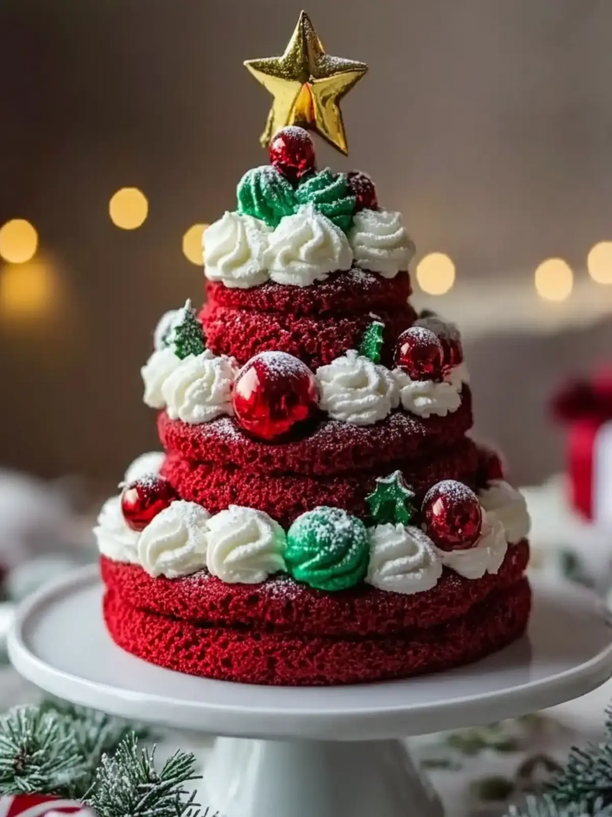 Festive Red Velvet Christmas Tree Cake That Wows Every Guest – Sandra ...