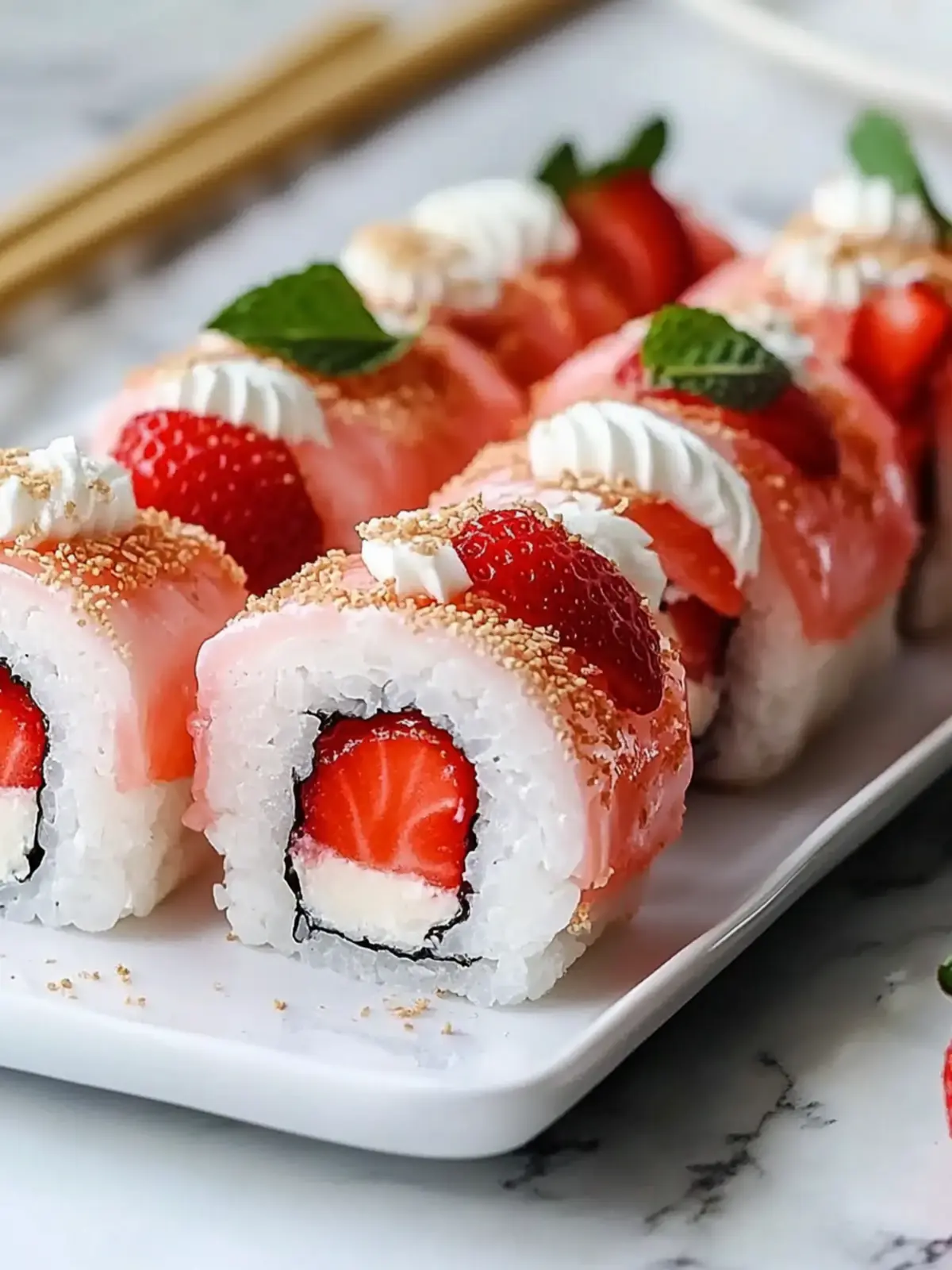 Creative & Cute Strawberry Shortcake Sushi Roll Dessert Recipe – Sandra ...