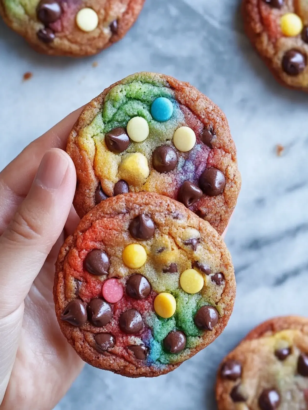 Irresistible Rainbow Chocolate Chip Cookies for Vibrant Celebrations