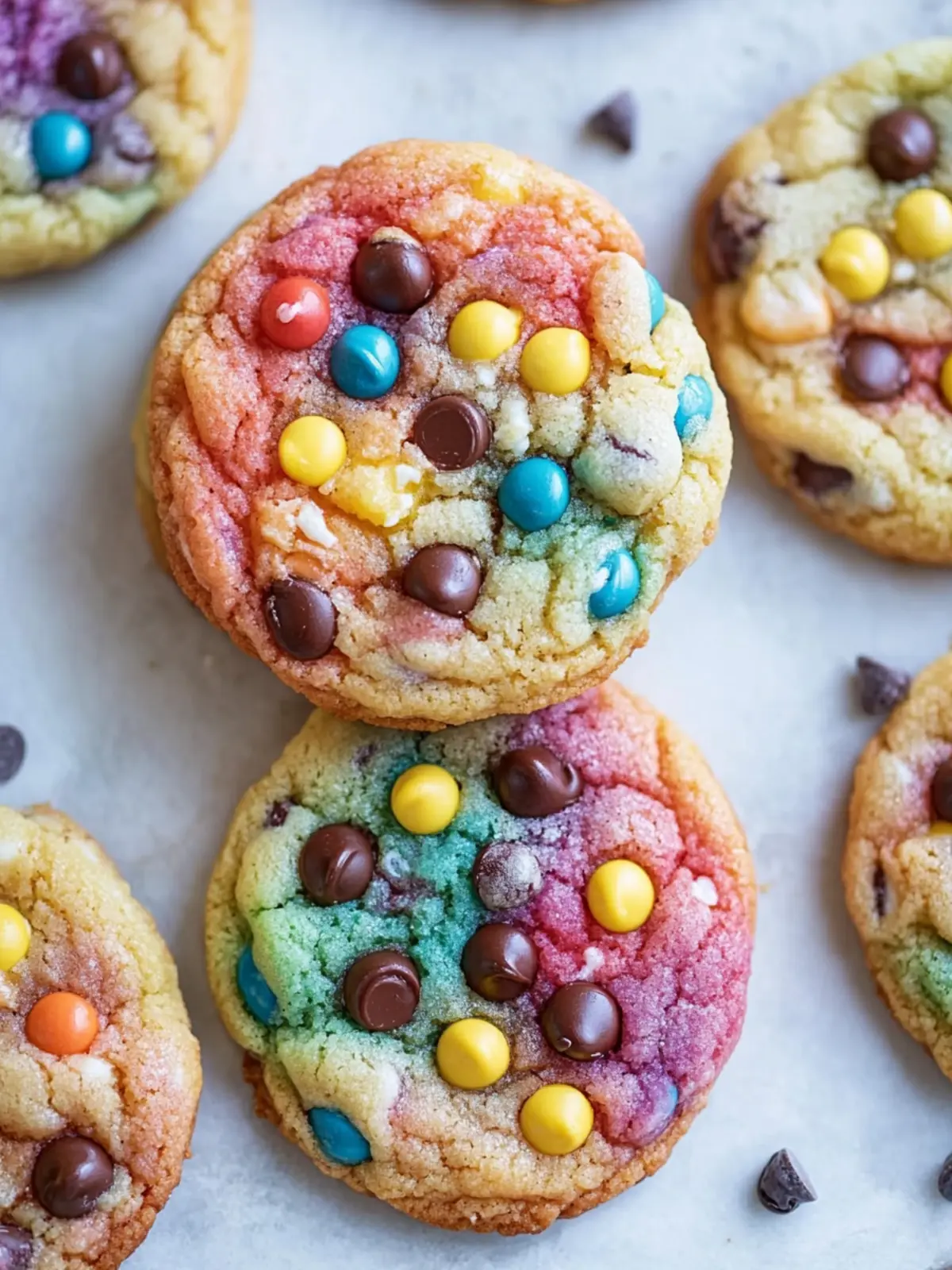 Irresistible Rainbow Chocolate Chip Cookies for Vibrant Celebrations